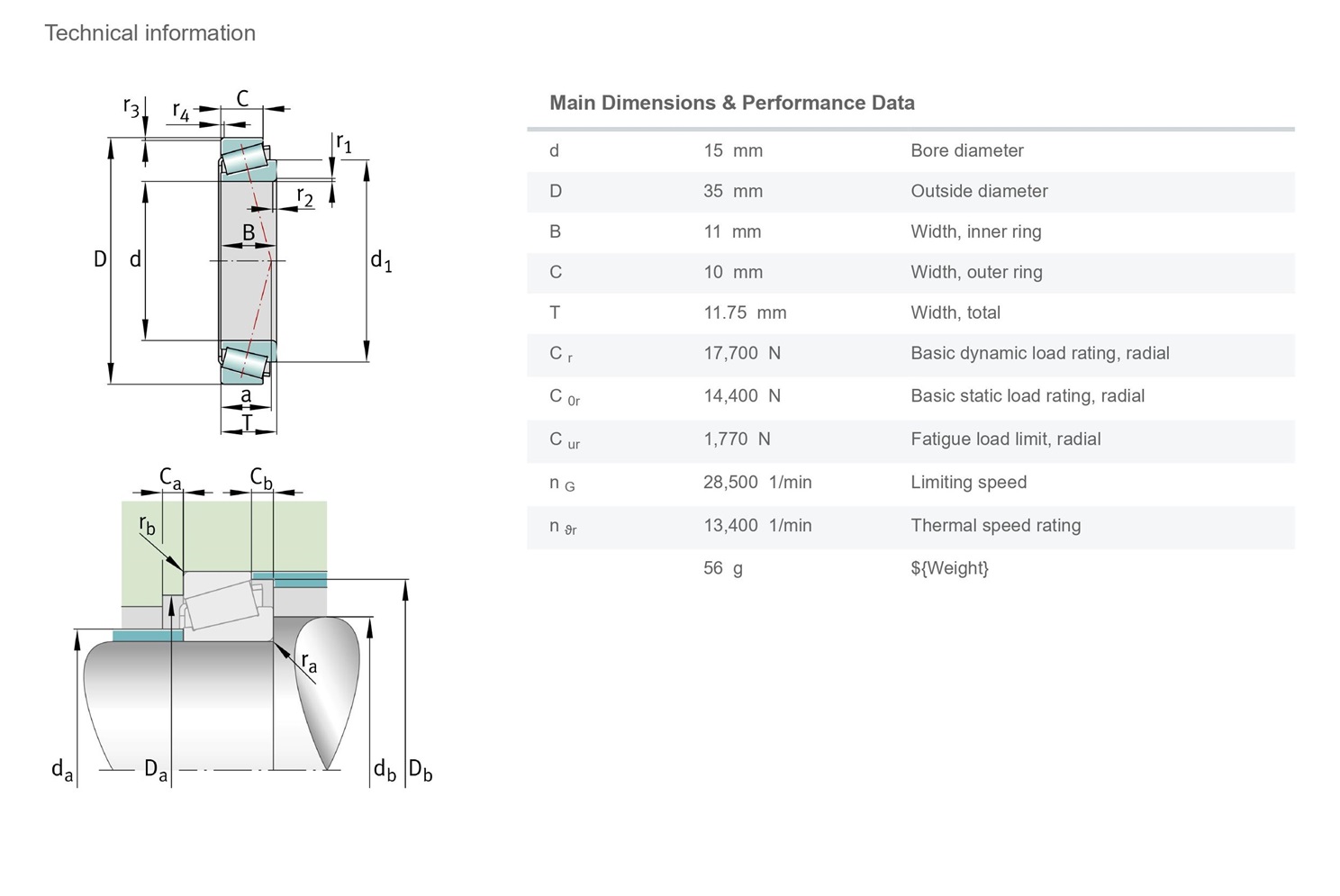 FAG 30202-A ตลับลูกปืน ขนาด 15x35x11.75 Tapered Roller Bearing - บริษัท ...